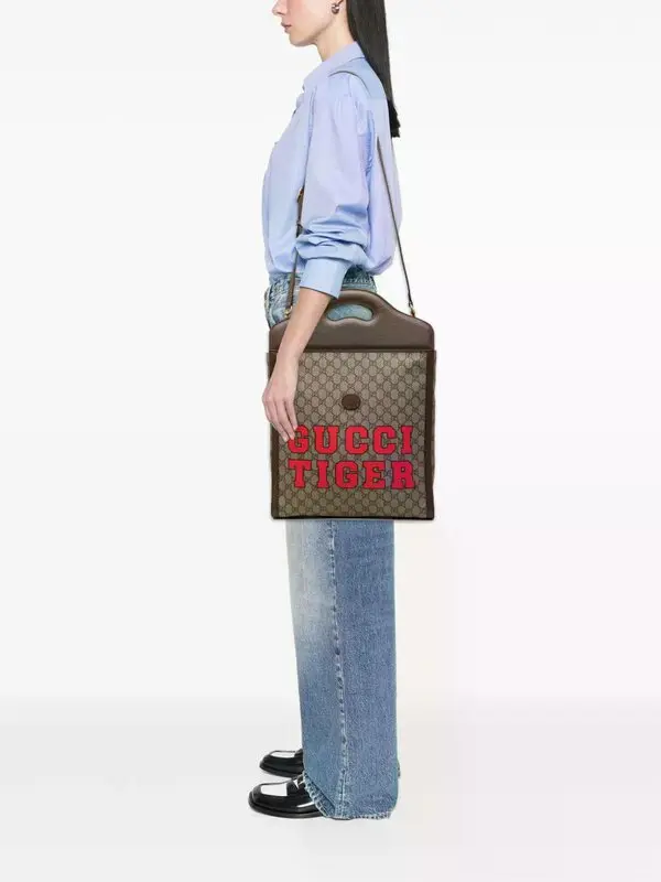 Gucci Gg Supreme Web Tiger Satchel