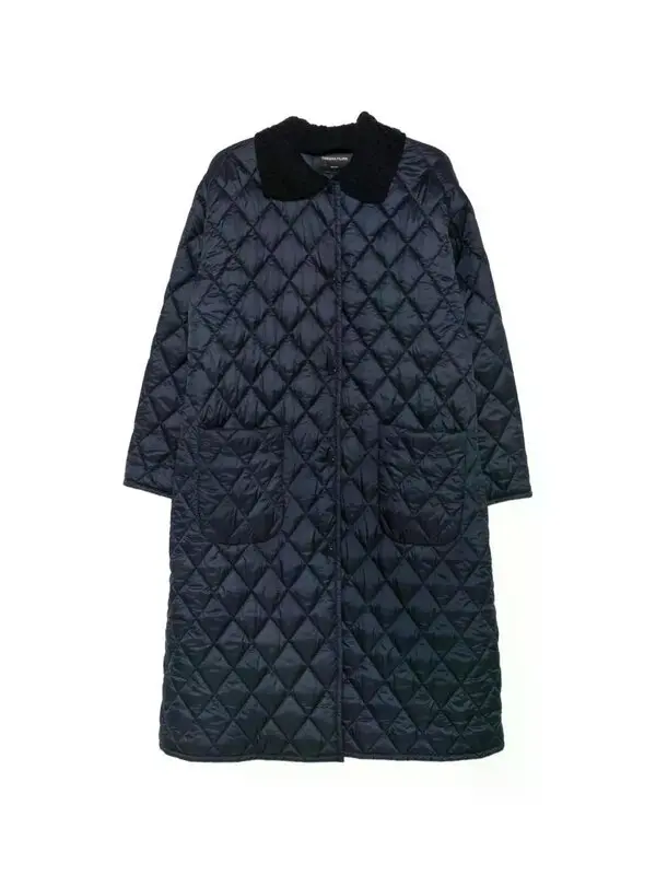 Fabiana Filippi Quilted Contrast-collar Coat - Blue