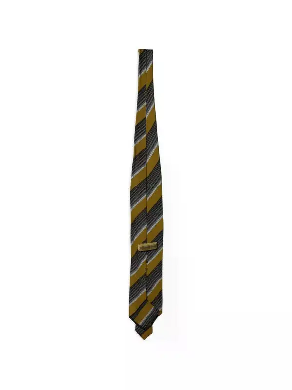 Ermenegildo Zegna Silk Diagonal-stripe Neck Tie - Yellow