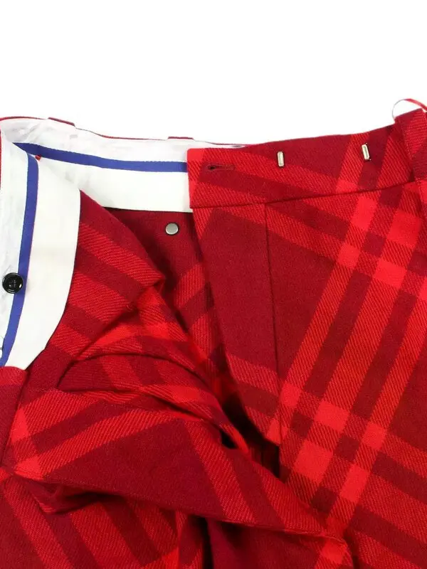 Burberry 2020s Wool Checked Midi Skirt