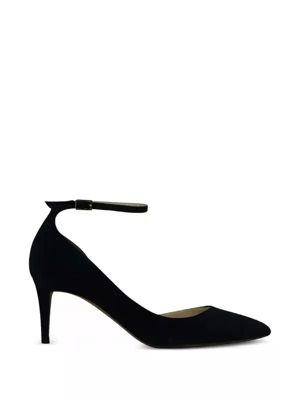 JIMMY CHOO Navy Suede Pointed-toe Ankle-strap Pumps - Blue