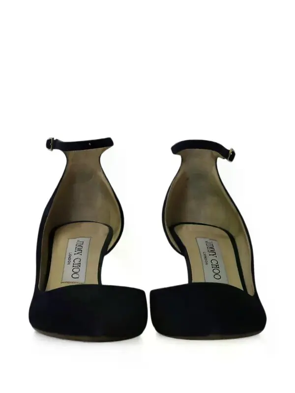 JIMMY CHOO Navy Suede Pointed-toe Ankle-strap Pumps