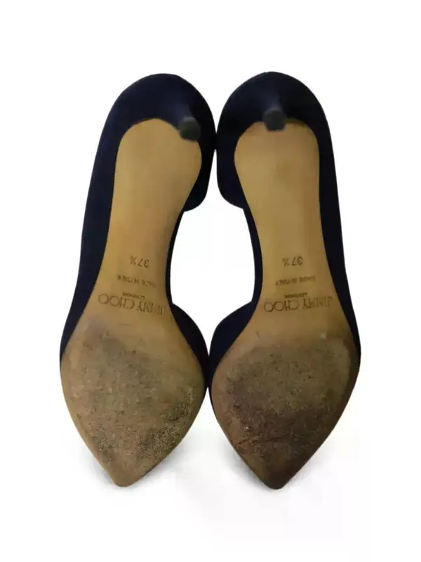 JIMMY CHOO Navy Suede Pointed-toe Ankle-strap Pumps
