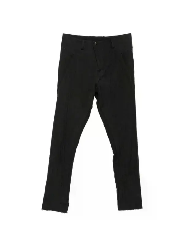 Masnada Herringbone Pattern Trousers - Black