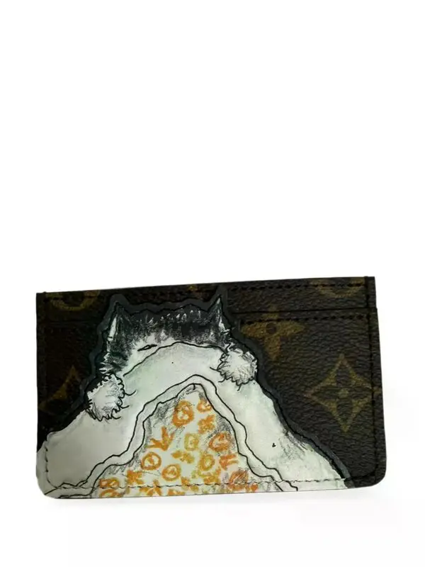 LOUIS VUITTON 2018 Monogram Cat Nap Card Holder - Brown