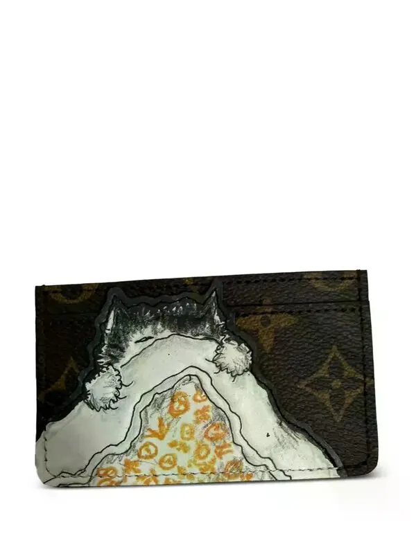 LOUIS VUITTON 2018 Monogram Cat Nap Card Holder - Brown