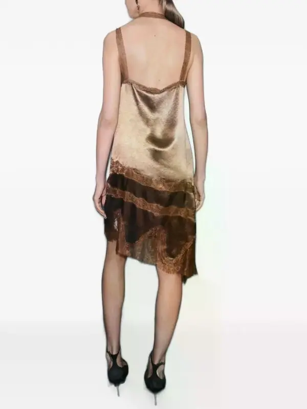 Marella Lace-trim Satin-finish Aymmetric Dress