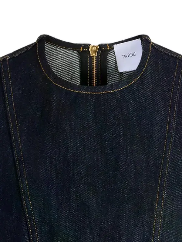 PATOU Mini A-line Denim Dress - Blue