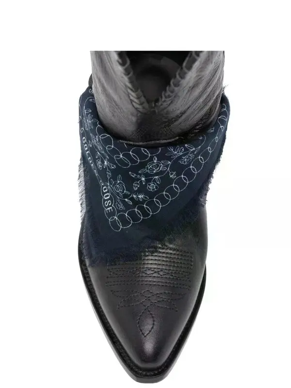 GOLDEN GOOSE Scarff-embellishment Leather Boots