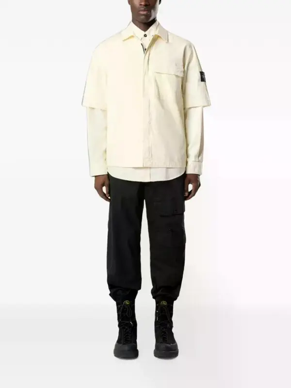 Stone Island Logo-patch Zip-up Shirt