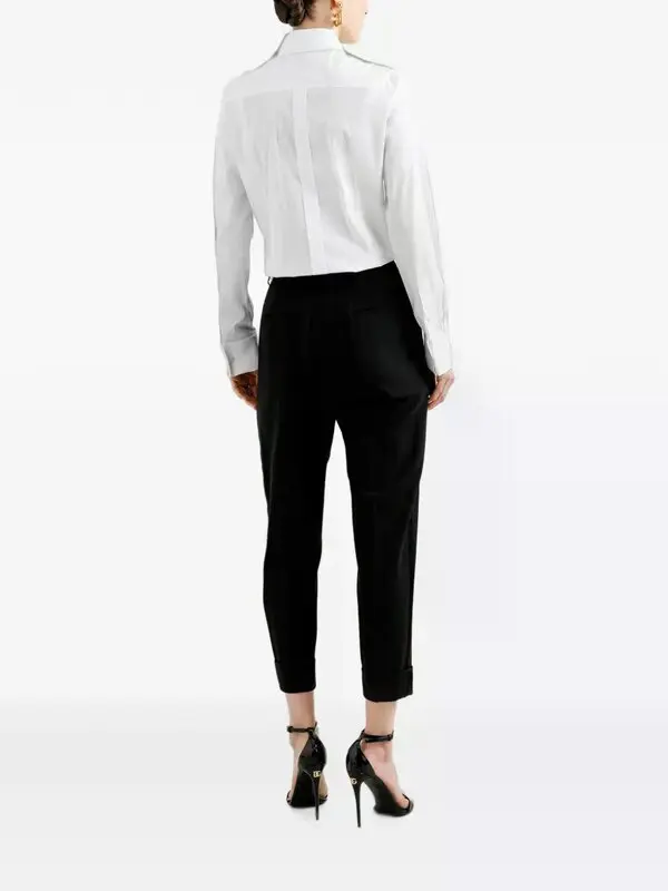 Dolce & Gabbana Bib-front Long-sleeve Cotton Tuxedo Shirt