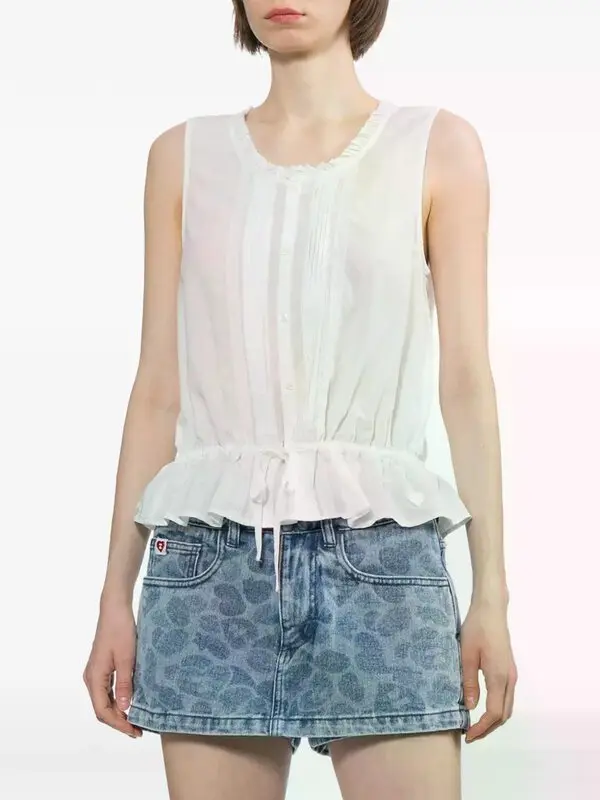 AAPE BY *A BATHING APE Pin-tuck Drawstring Sleeveless Top