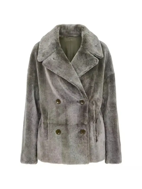 MANZONI 24 Double-breasted Shearling Jacket