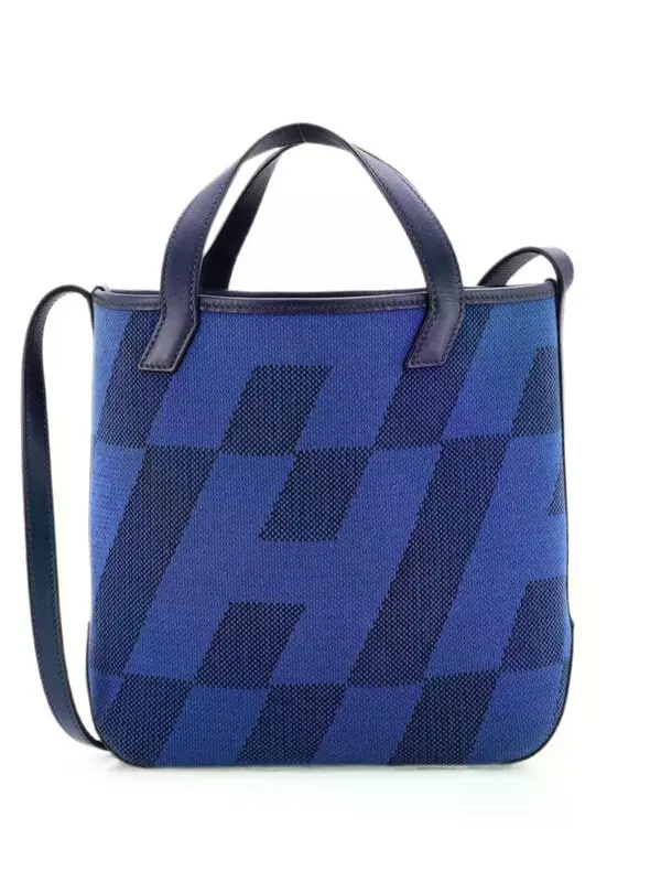 Hermès Cabas H En Biais Tote Bag - Blue