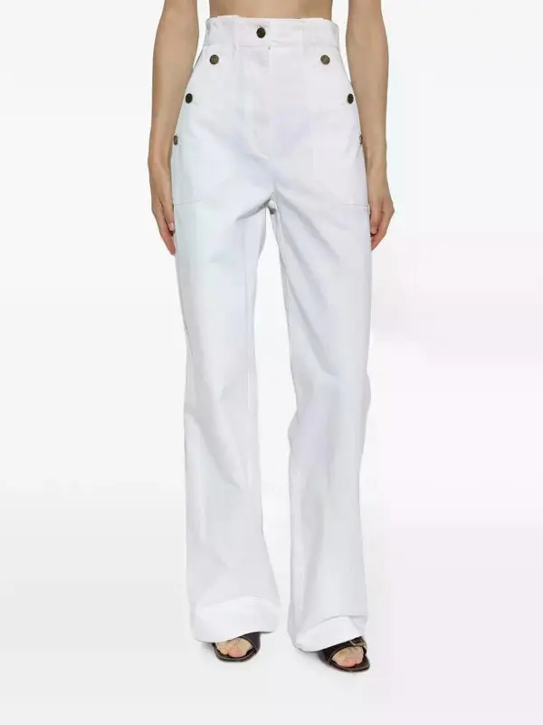 Max Mara Badesse Button-detail Jeans - White