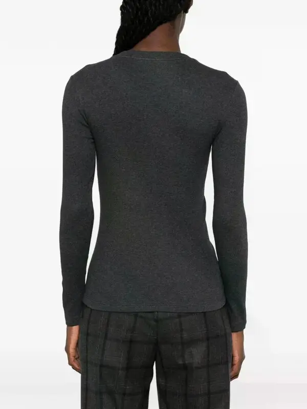 Peserico Embellished-neck Long-sleeve T-shirt