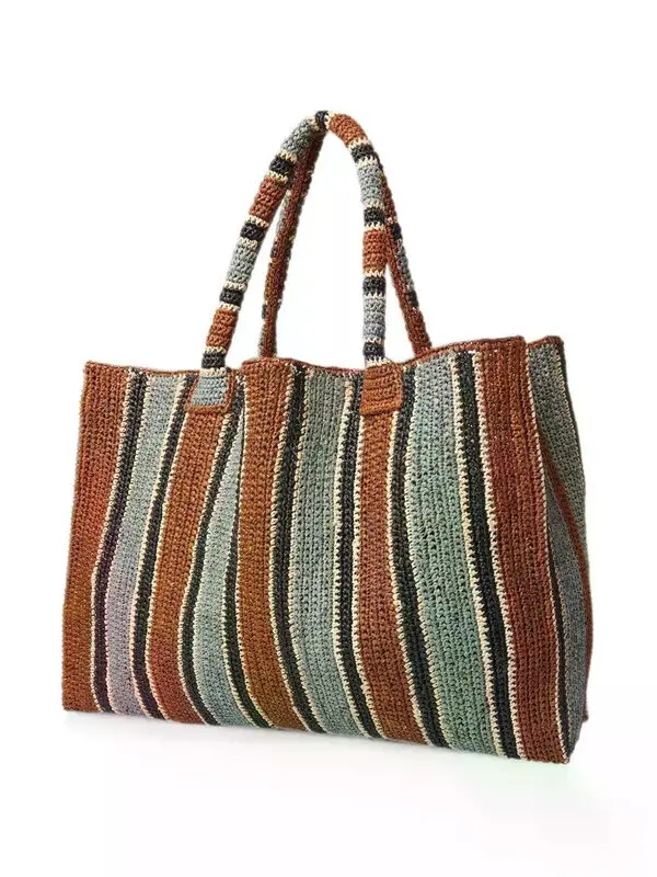 GABRIELE FRANTZEN Striped Crocheted Tote Bag