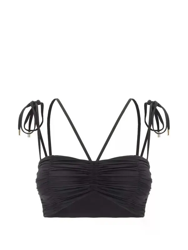 MAISON ANAMI Ruched Tie-strap Bikini Top