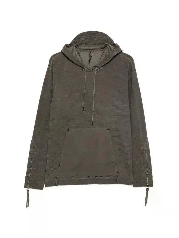 Masnada Waffle-knit Zip-cuff Hoodie - Green