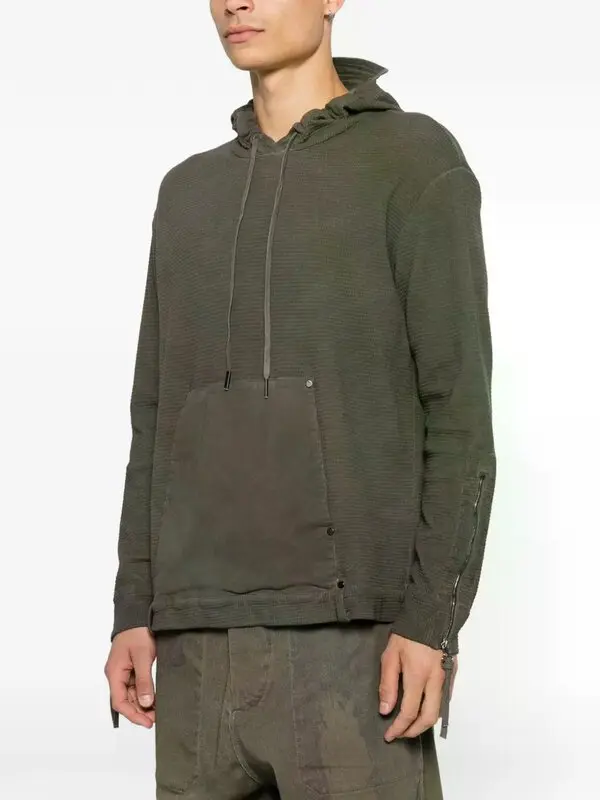 Masnada Waffle-knit Zip-cuff Hoodie