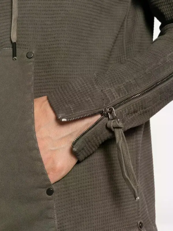 Masnada Waffle-knit Zip-cuff Hoodie