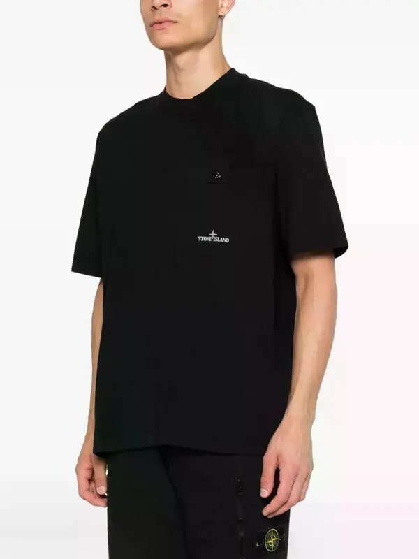 Stone Island Logo-print Chest-pocket T-shirt