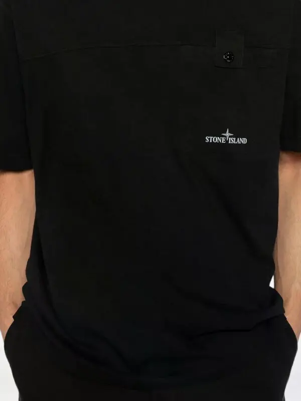 Stone Island Logo-print Chest-pocket T-shirt