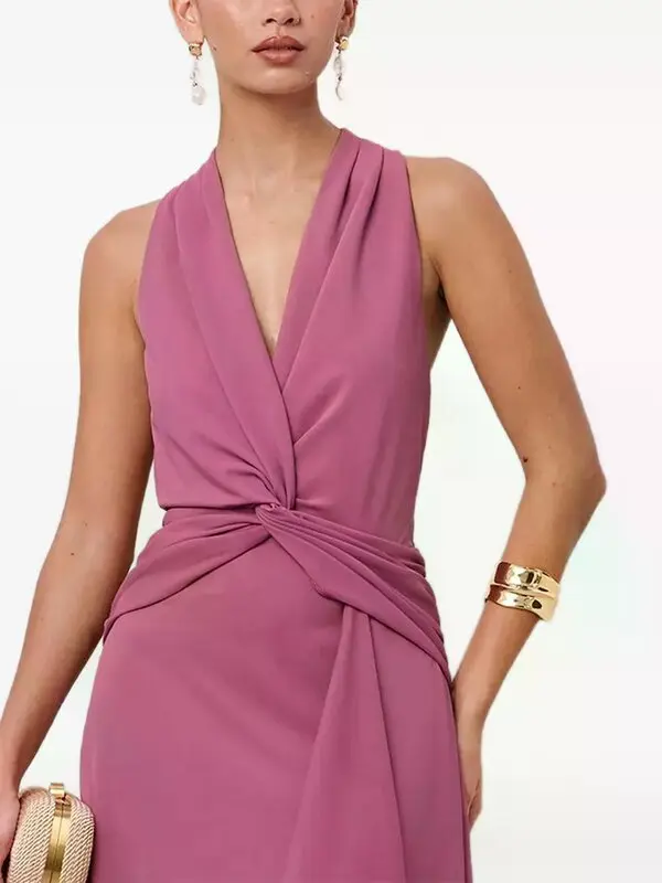 SAVEL Twist-detail Sleeveless Maxi Dress - Pink
