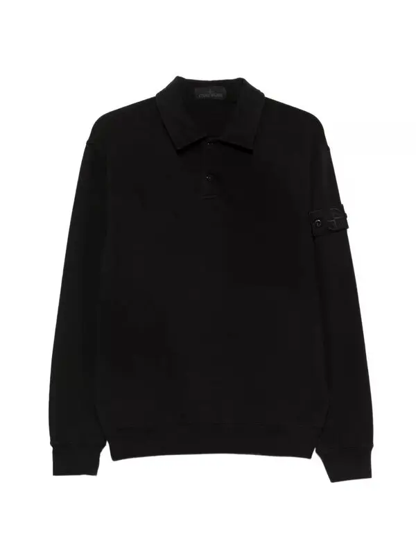 Stone Island Logo-patch Long-sleeve Polo Shirt