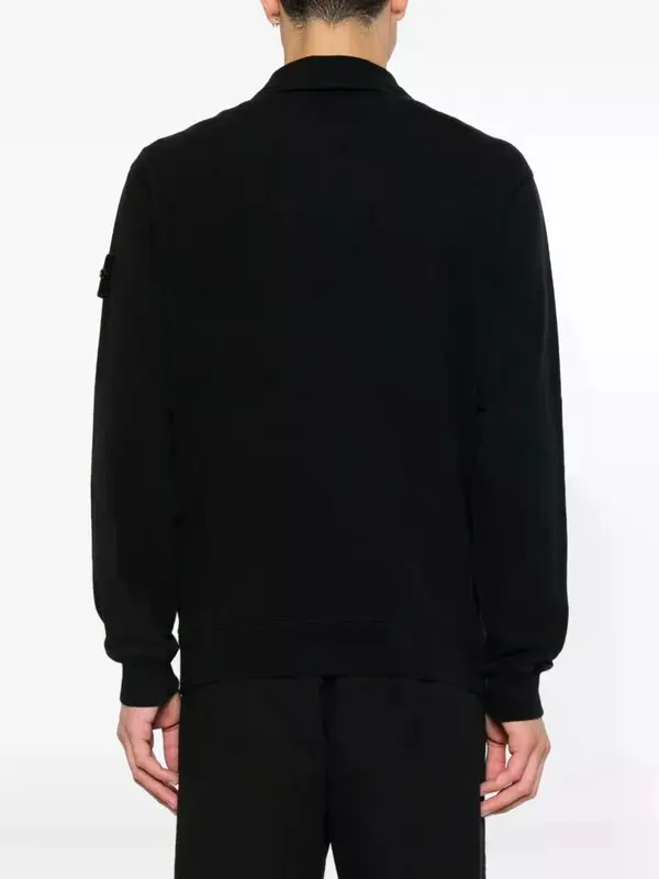 Stone Island Logo-patch Long-sleeve Polo Shirt