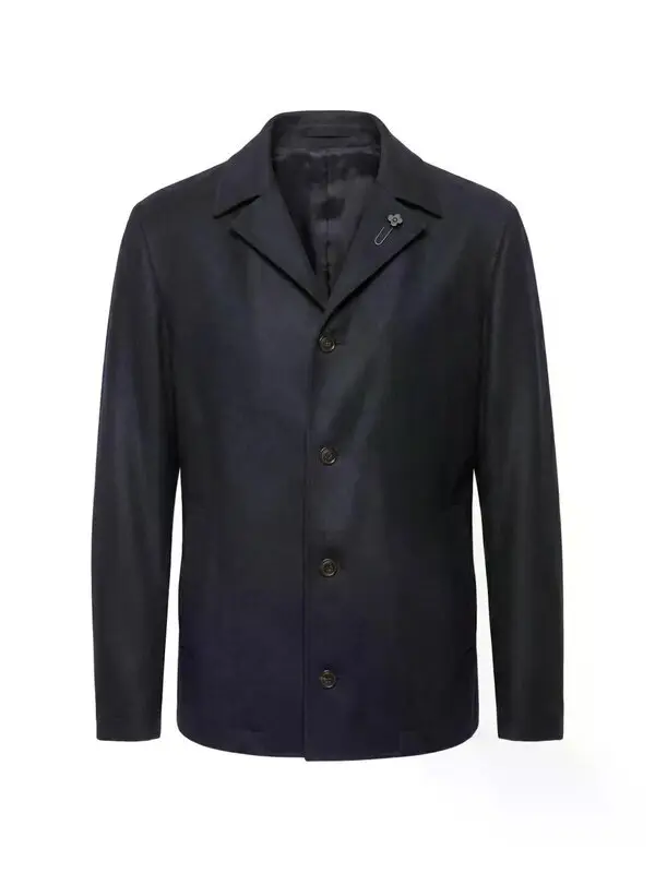 LARDINI Flower-detail Wool Shirt Jacket