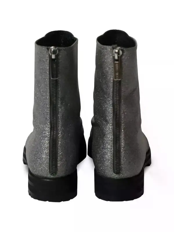 JIMMY CHOO Glitter Lace-up Combat Boots