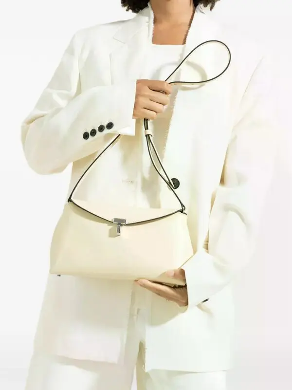 TOTEME T-lock Leather Shoulder Bag - Neutrals