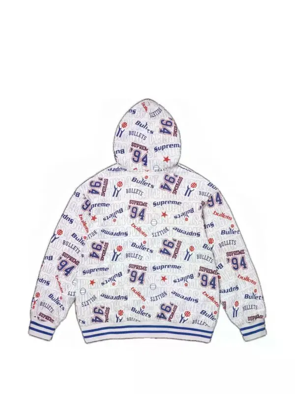 Supreme X Mitchell & Ness Nba Logo-print Zip-up Hoodie