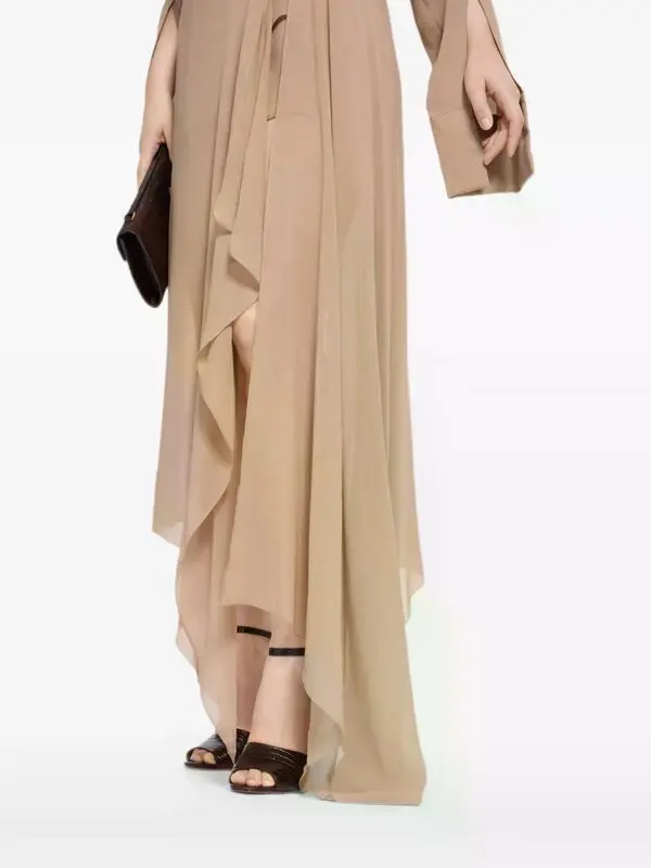 Elie Saab Python-print Draped Maxi Skirt