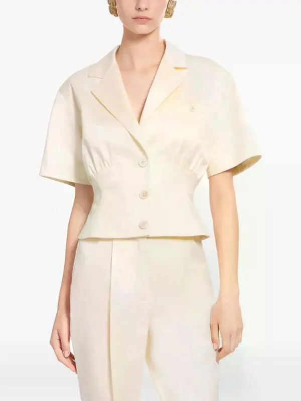 Elie Saab Short-sleeve Gathered-waist Jacket