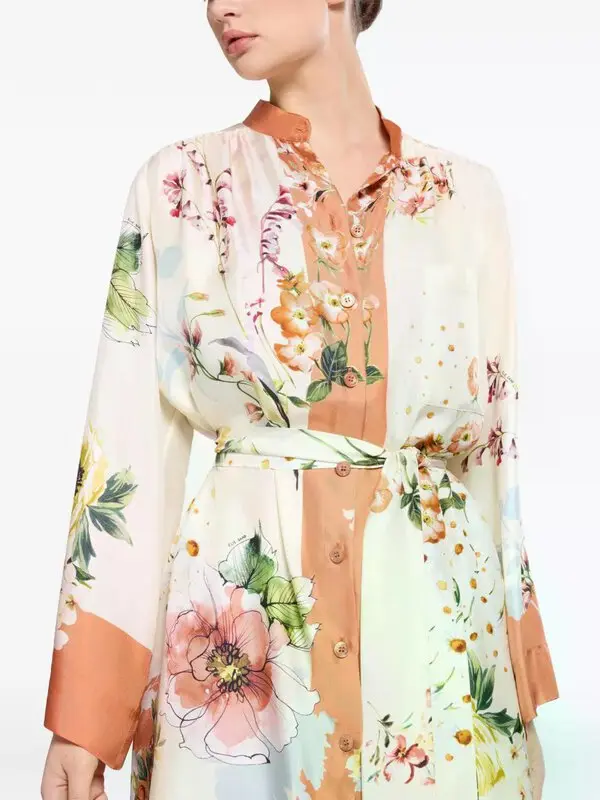 Elie Saab Floral-print Silk-twill Shirt