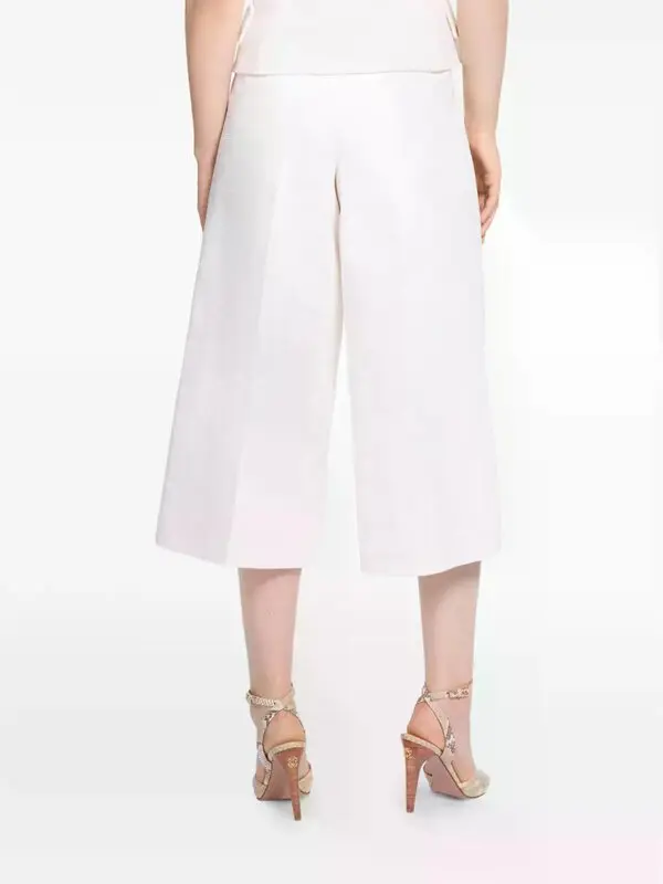 Elie Saab Cotton Piqué Cropped Trousers