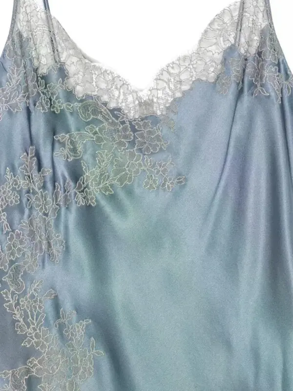 Carine Gilson Lace-trim Silk Nightdress