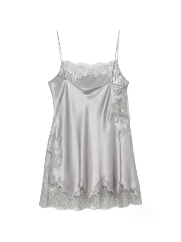 Carine Gilson Lace-trim Silk Slip Blouse