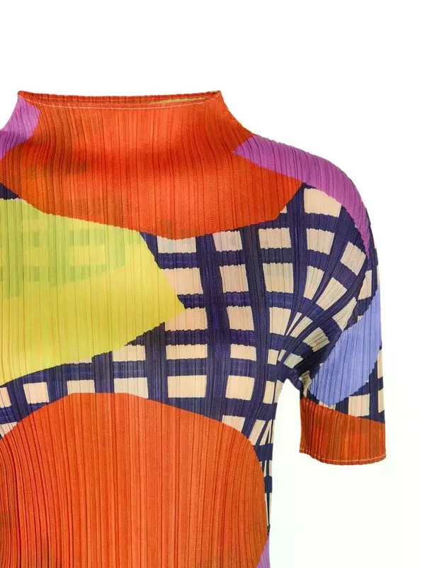 Issey Miyake Market Plissé-effect Abstract-print Top
