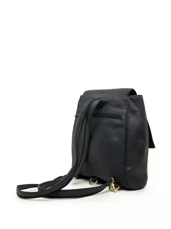 Saint Laurent 2000-2012 Embossed Leather Backpack - Blue