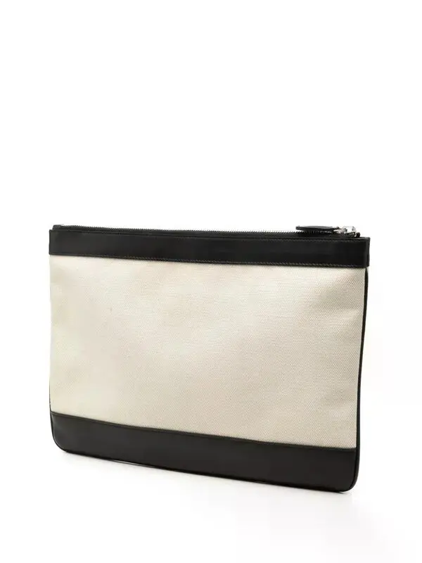 Balenciaga Canvas Navy Clip M Clutch Bag - Brown