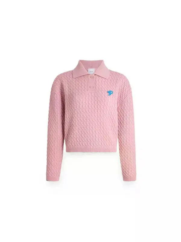 PATOU Jp Cable-knit Polo Sweater