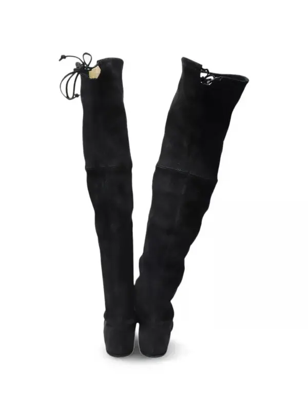 STUART WEITZMAN Suede Over-the-knee Boots With Lace-up Detail