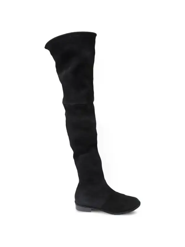 STUART WEITZMAN Suede Over-the-knee Boots With Lace-up Detail - Black