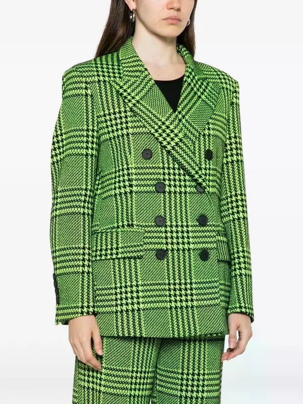 Liviana Conti Double-breasted Checked Blazer