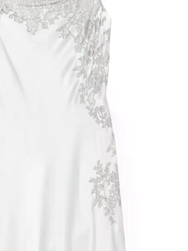 Carine Gilson Lace-trim Silk Nightdress