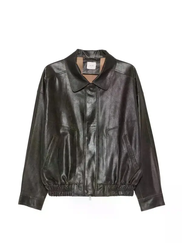ALYSI Coffee Leather Jacket - Brown