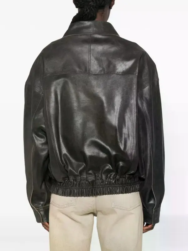 ALYSI Coffee Leather Jacket